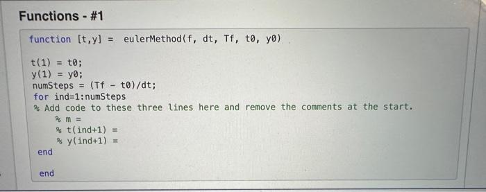 Solved \& Call Euler's Method with the specific parameters | Chegg.com