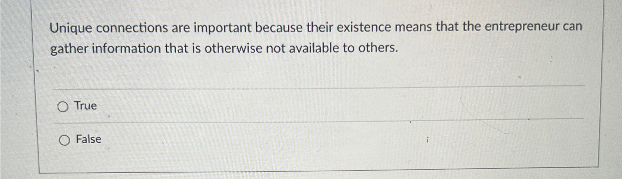 Solved Unique connections are important because their | Chegg.com