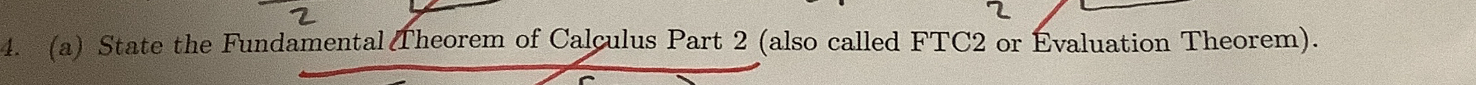 Solved (a) ﻿State the Fundamental Theorem of Calculus Part | Chegg.com