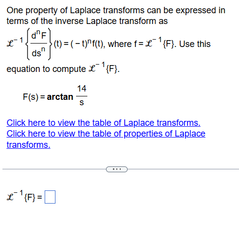 Solved One property of Laplace transforms can be expressed | Chegg.com
