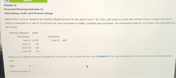 Solved Chapter 6 Financial Planning Exercise 11 Calculating | Chegg.com