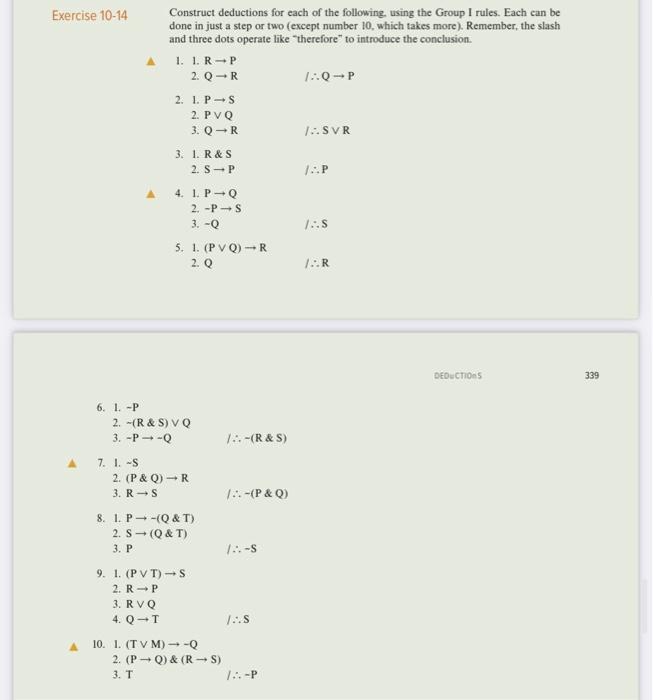 Solved Construct deductions for each of the following, using | Chegg.com