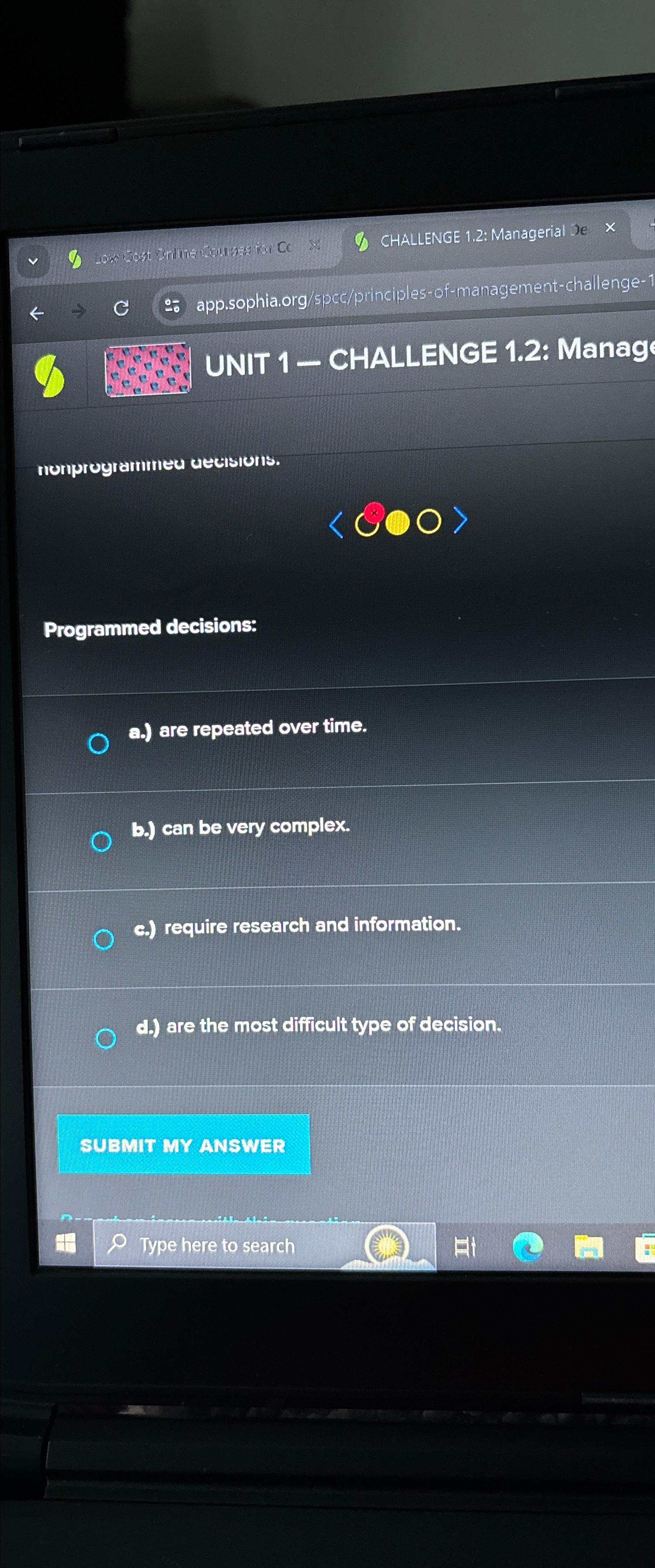 Solved UNIT 1 - ﻿CHALLENCE 1.2: Managmoriptograminted | Chegg.com