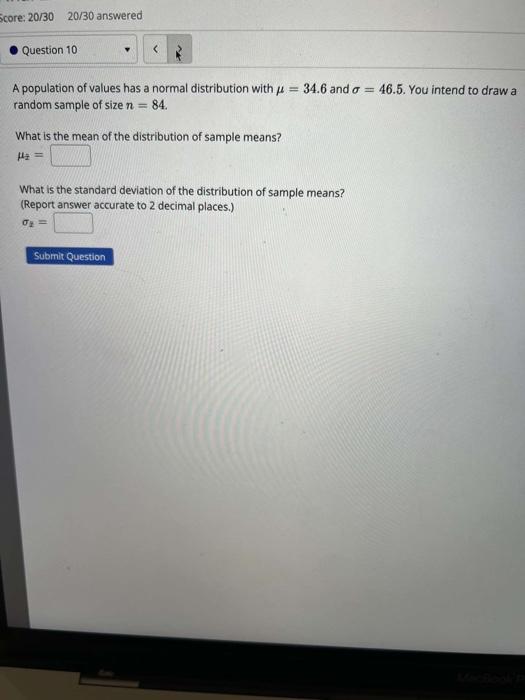 Solved A Population Of Values Has A Normal Distribution With