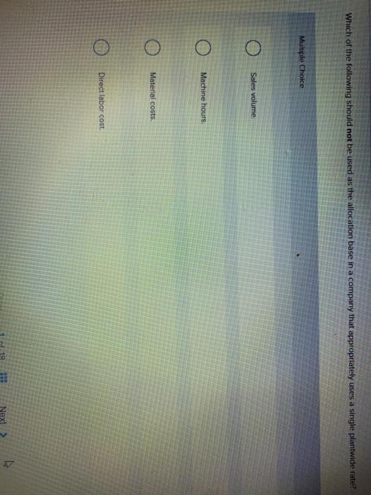 Solved Which Of The Following Should Not Be Used As The Chegg
