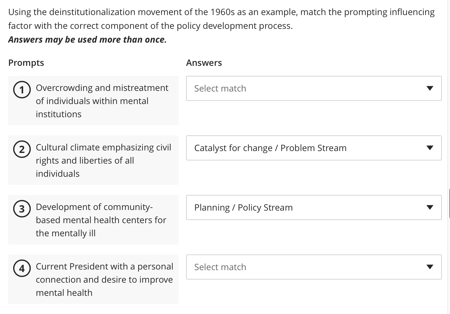 Solved Using the deinstitutionalization movement of the 1960 | Chegg.com