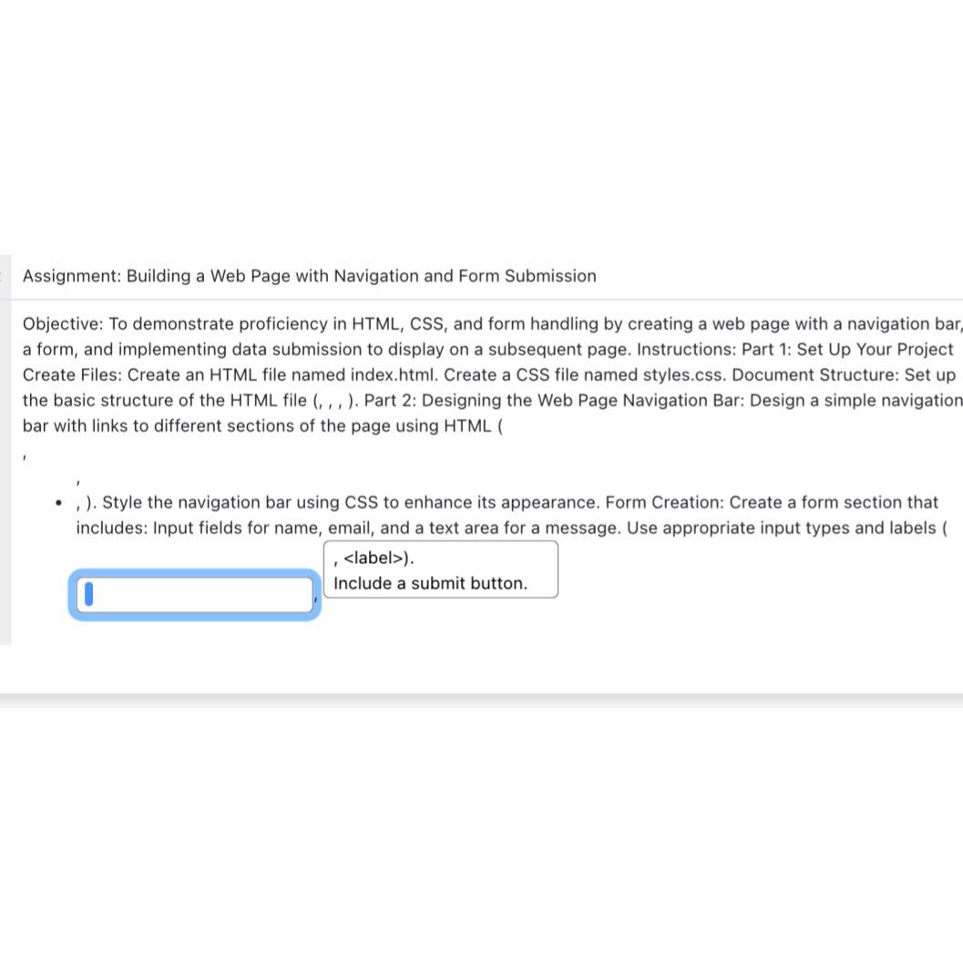 Solved Assignment: Building a Web Page with Navigation and | Chegg.com