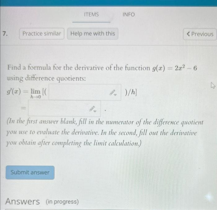 Solved Find a formula for the derivative of the function | Chegg.com