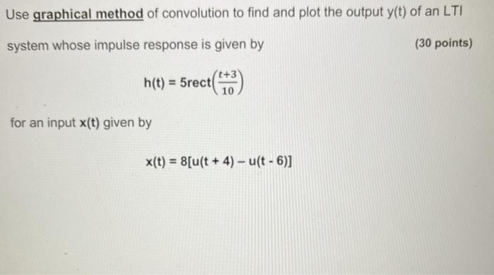 Solved Use graphical method of convolution to find and plot | Chegg.com