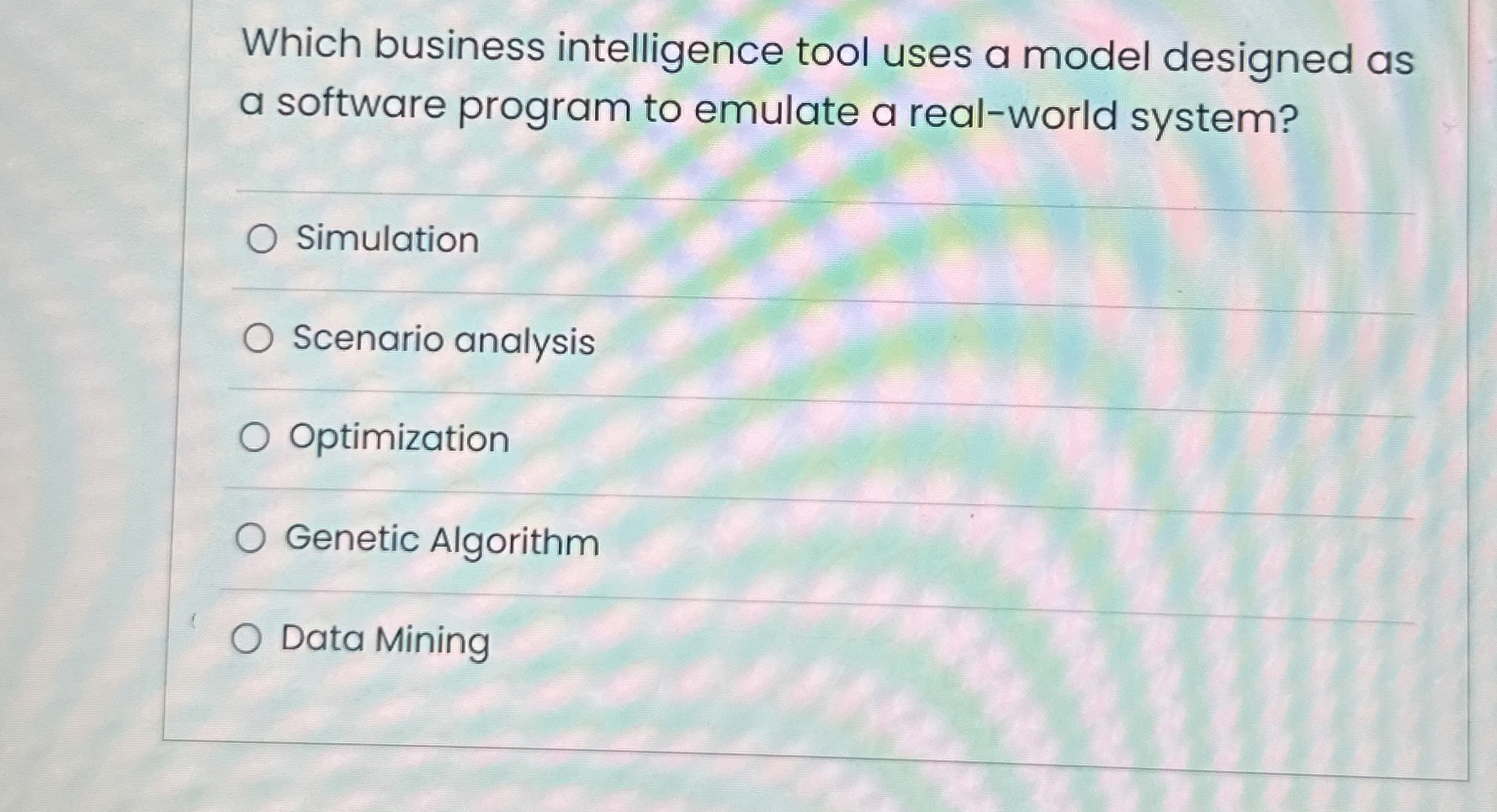 Solved Which business intelligence tool uses a model | Chegg.com