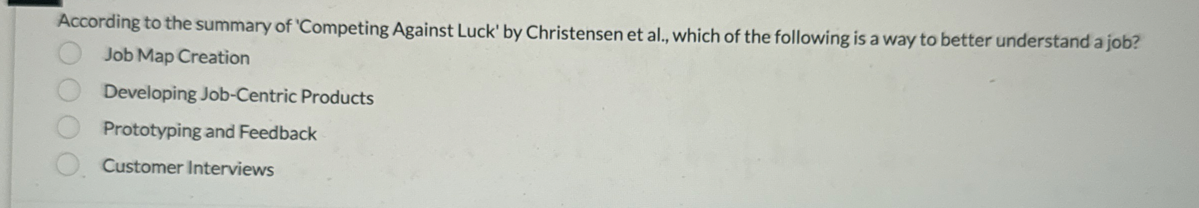 Solved According to the summary of 'Competing Against Luck' | Chegg.com
