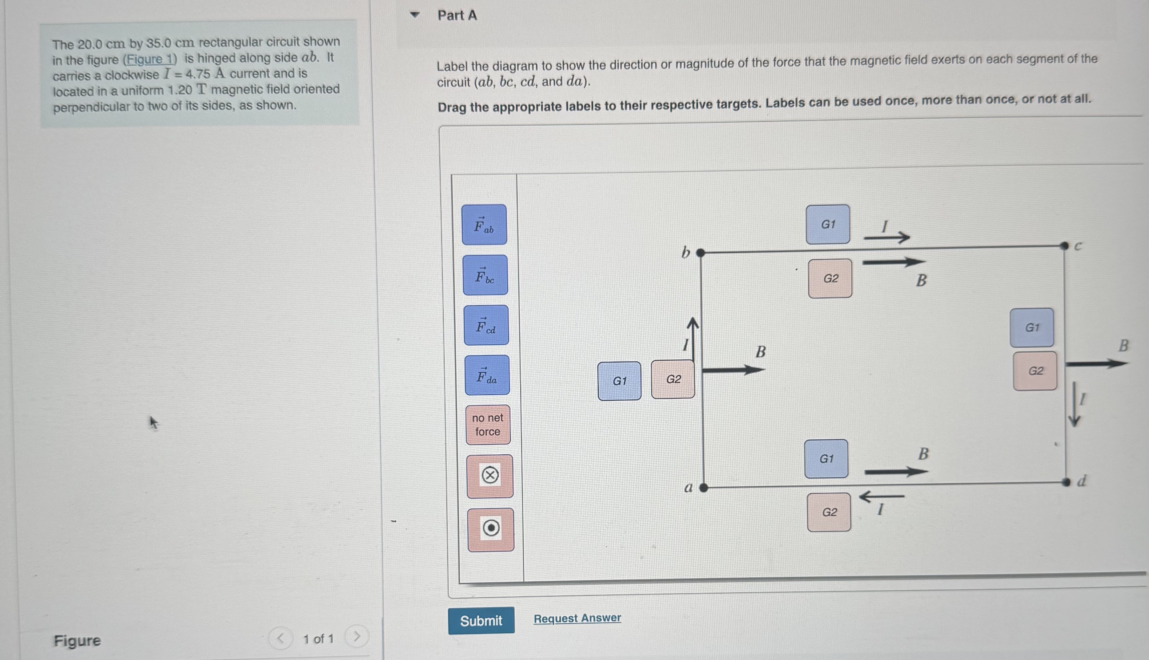 Solved Part AThe 20.0 cm by 35.0 cm ﻿rectangular circuit | Chegg.com
