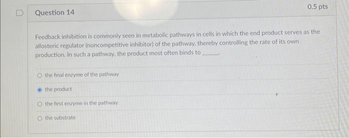 Solved Feedback inhibition is commonly seen in metabolic | Chegg.com