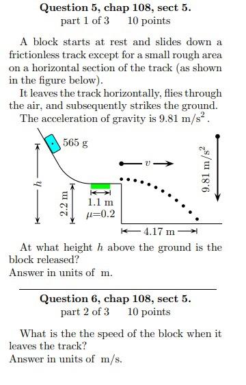 Solved A block starts at rest and slides down a frictionless | Chegg.com