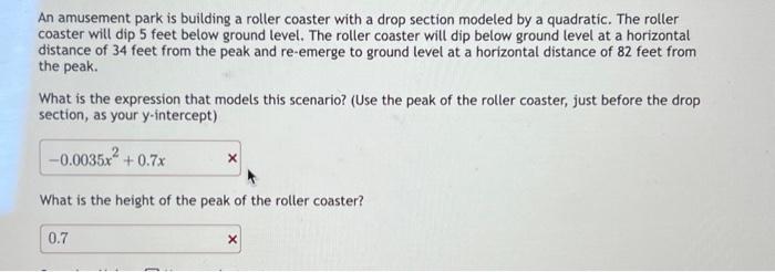 Solved An amusement park is building a roller coaster with a | Chegg.com