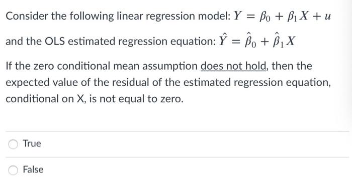 Solved Consider the following linear regression model: Y = | Chegg.com