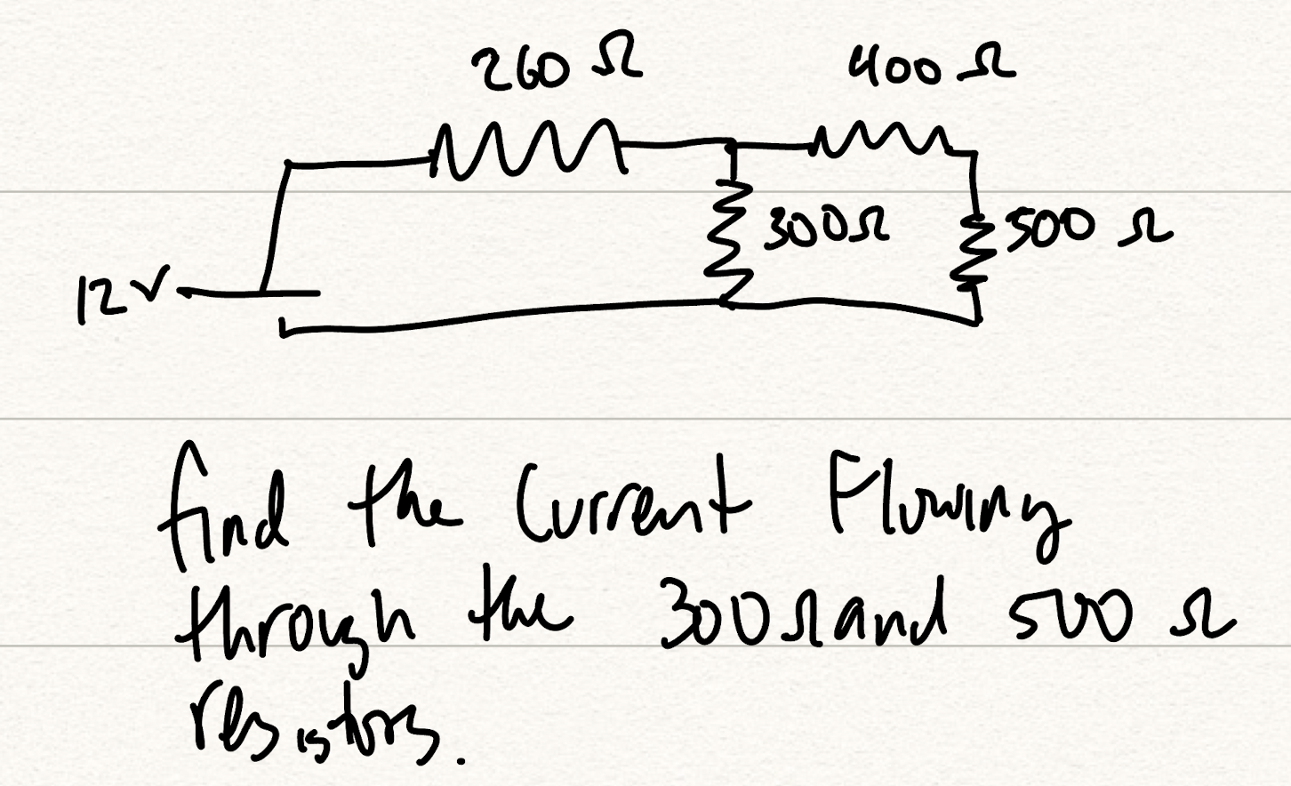 Solved Find the Current Flowingthrough the 300 ﻿ and | Chegg.com