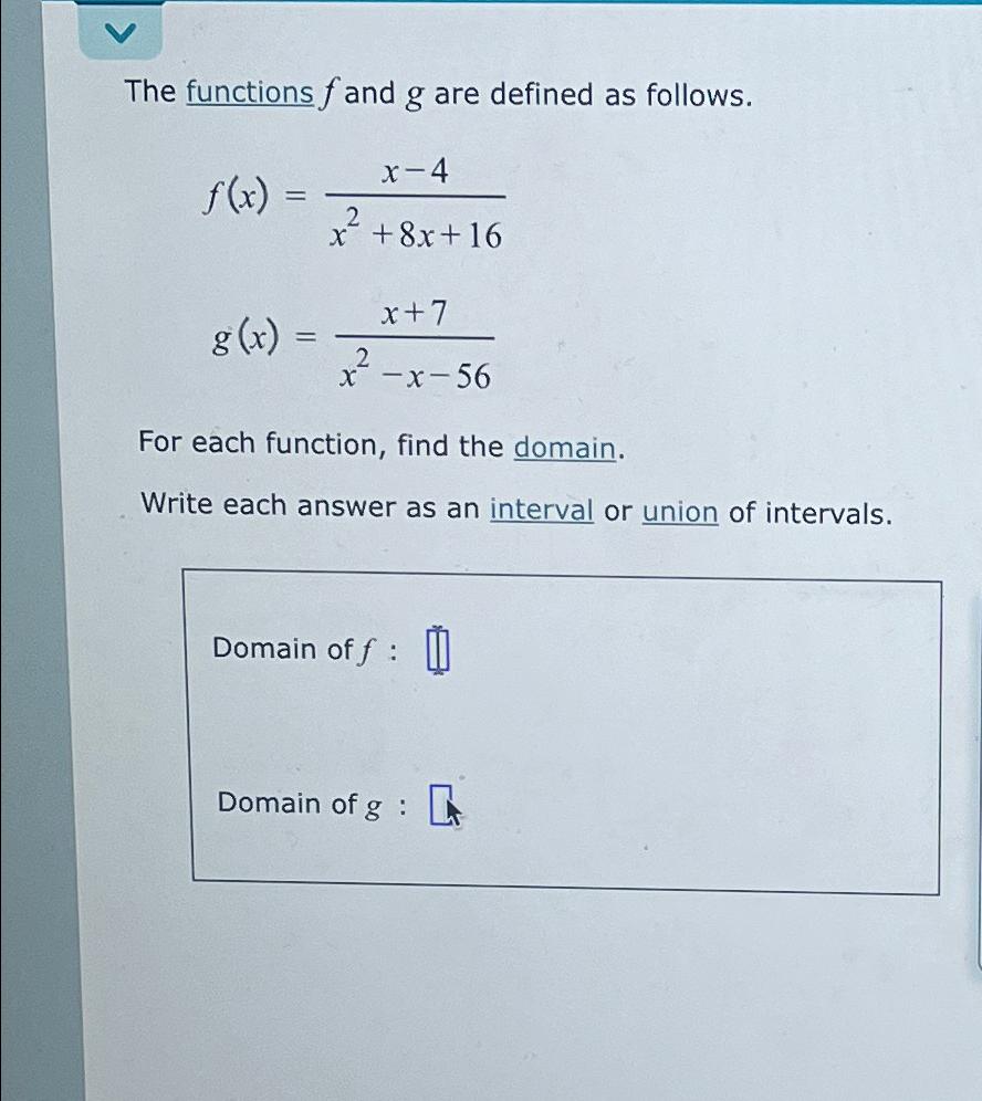 Solved The functions f ﻿and g ﻿are defined as | Chegg.com