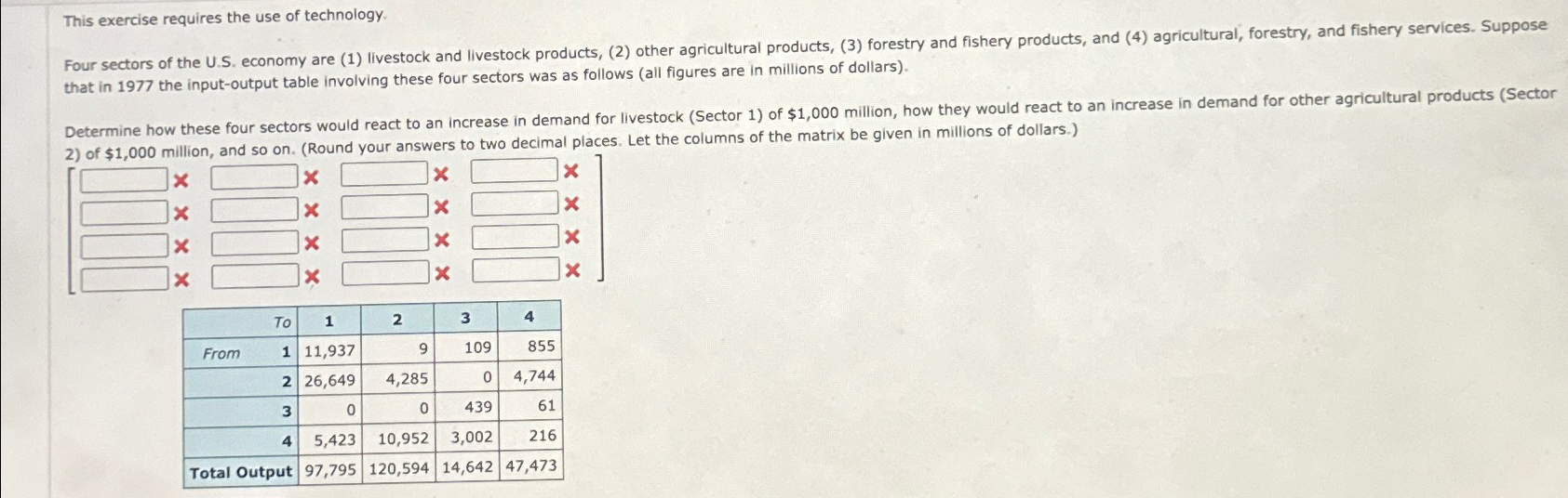 Solved This exercise requires the use of technology. that in | Chegg.com