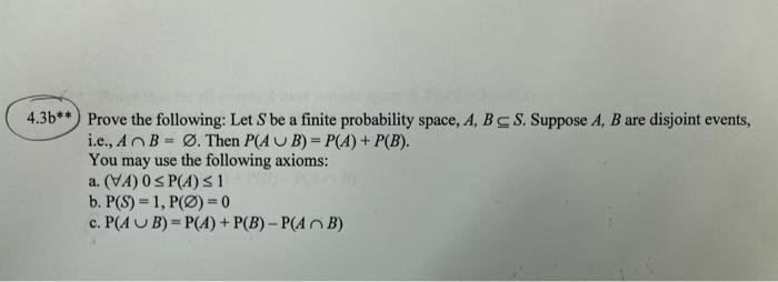 Solved Prove the following: Let S be a finite probability | Chegg.com