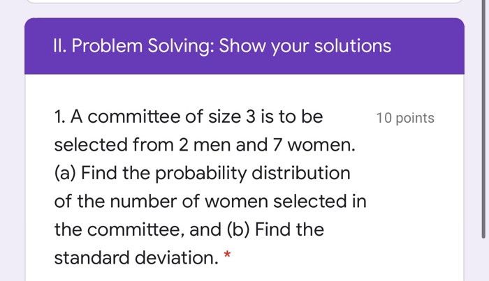 Solved II. Problem Solving: Show your solutions 10 points 1. | Chegg.com