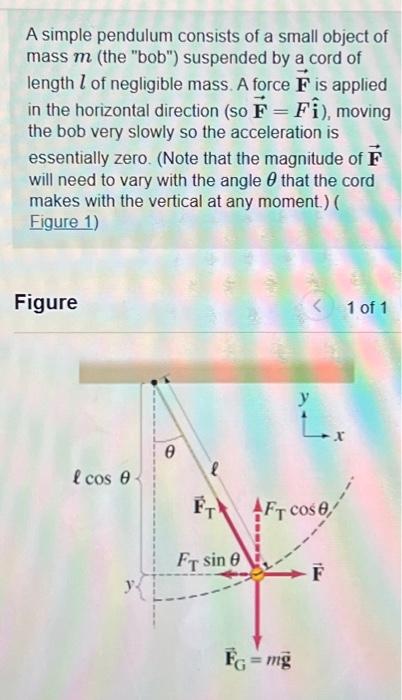 Solved A simple pendulum consists of a small object of mass | Chegg.com
