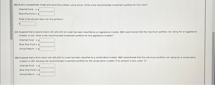 Solved recommends that a client who is a moderate investor | Chegg.com