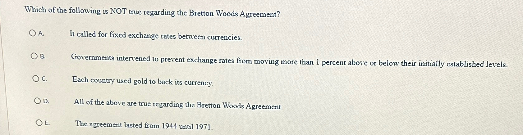 Solved Which of the following is NOT true regarding the | Chegg.com