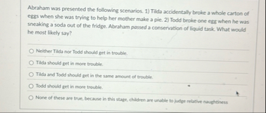 Solved Abraham was presented the following scenarios. 1) | Chegg.com