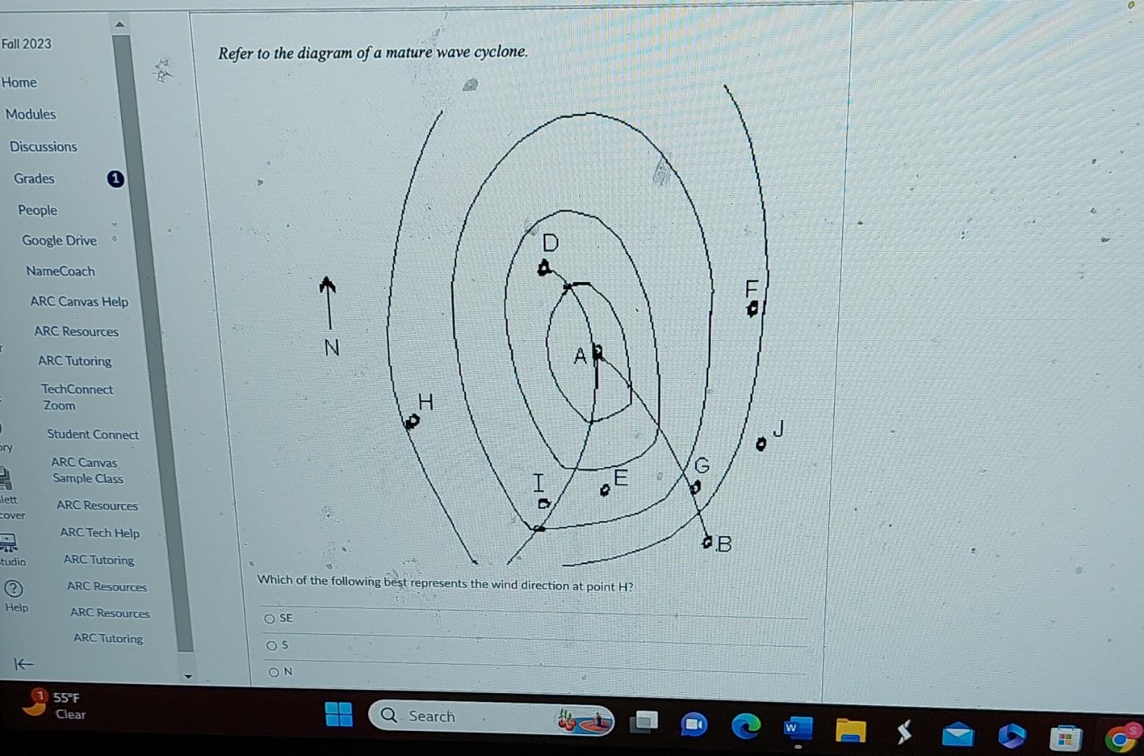 Solved Refer to the diagram of a mature wave cyclone. Which | Chegg.com