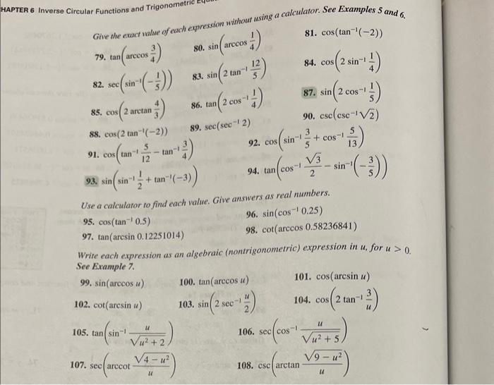 Solved Inverse Circular Functions and Trigonometric Eygut | Chegg.com