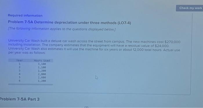 Solved Required information Problem 7-5A Determine | Chegg.com