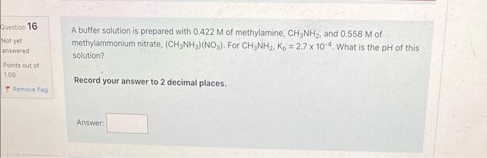 Solved A buffer solution is prepared with 0.422M of | Chegg.com