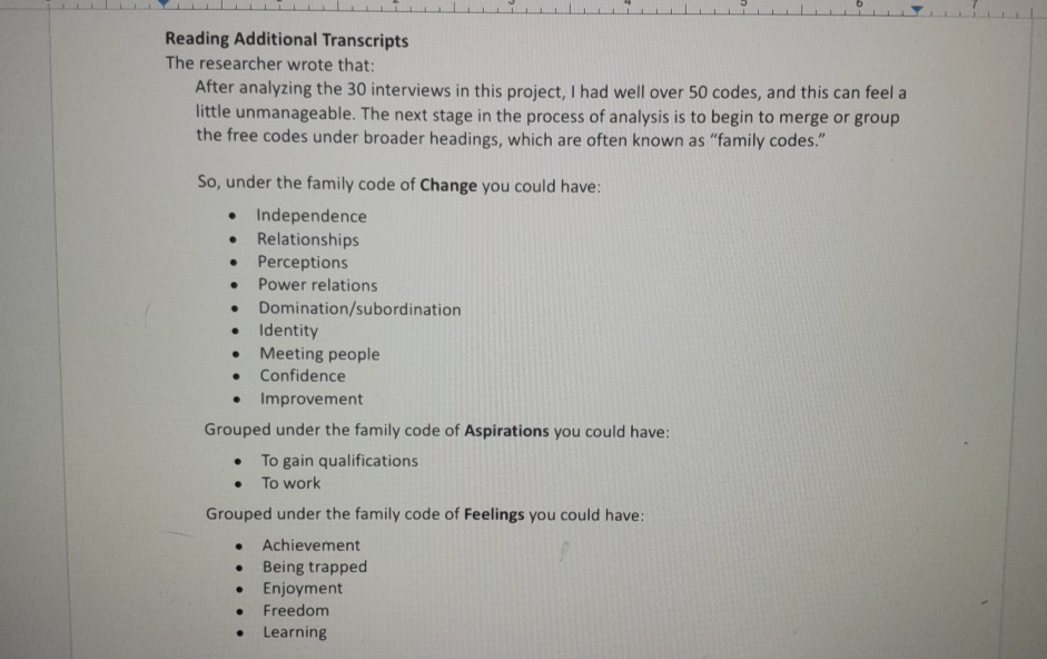 Solved Reading Additional TranscriptsThe researcher wrote | Chegg.com