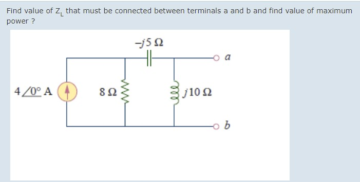 Solved Find value of Z_ that must be connected between | Chegg.com