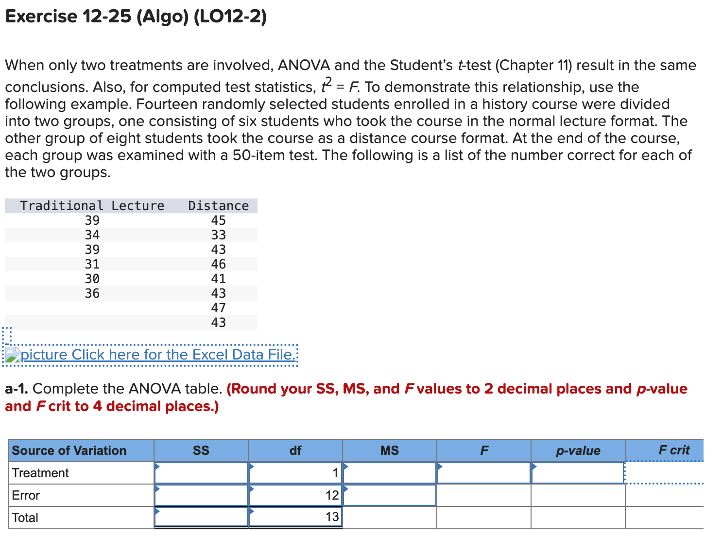Solved Exercise 12-25 (Algo) (LO12-2)When only two | Chegg.com