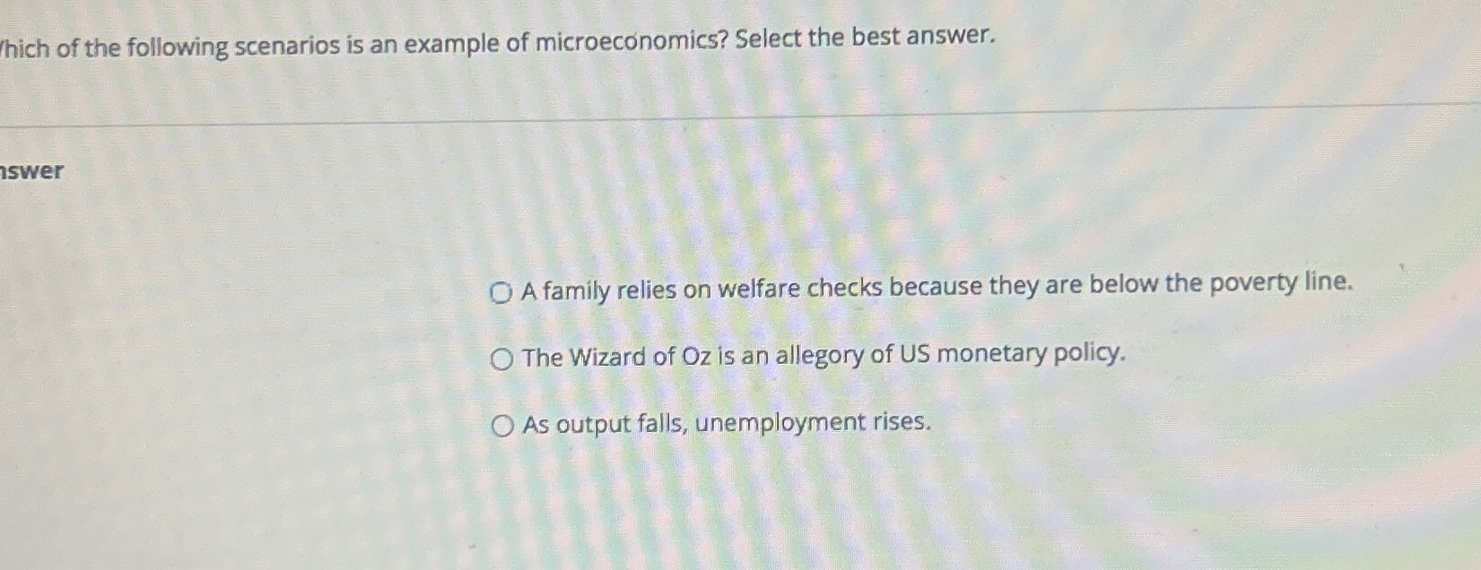 Solved hich of the following scenarios is an example of | Chegg.com