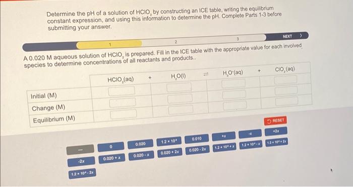 Solved Determine the pH of a solution of HClO2 by | Chegg.com