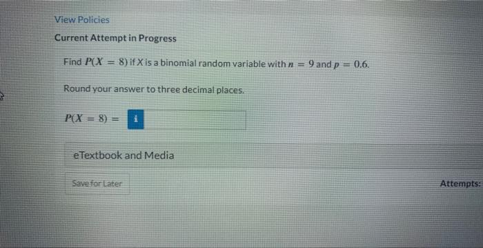 Solved Find Px8 If X Is A Binomial Random 6999