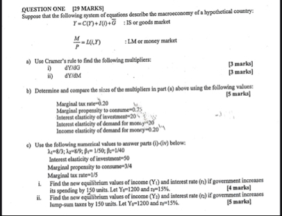 Solved QUESTION ONE [29 ﻿MARKS]Suppose that the following | Chegg.com