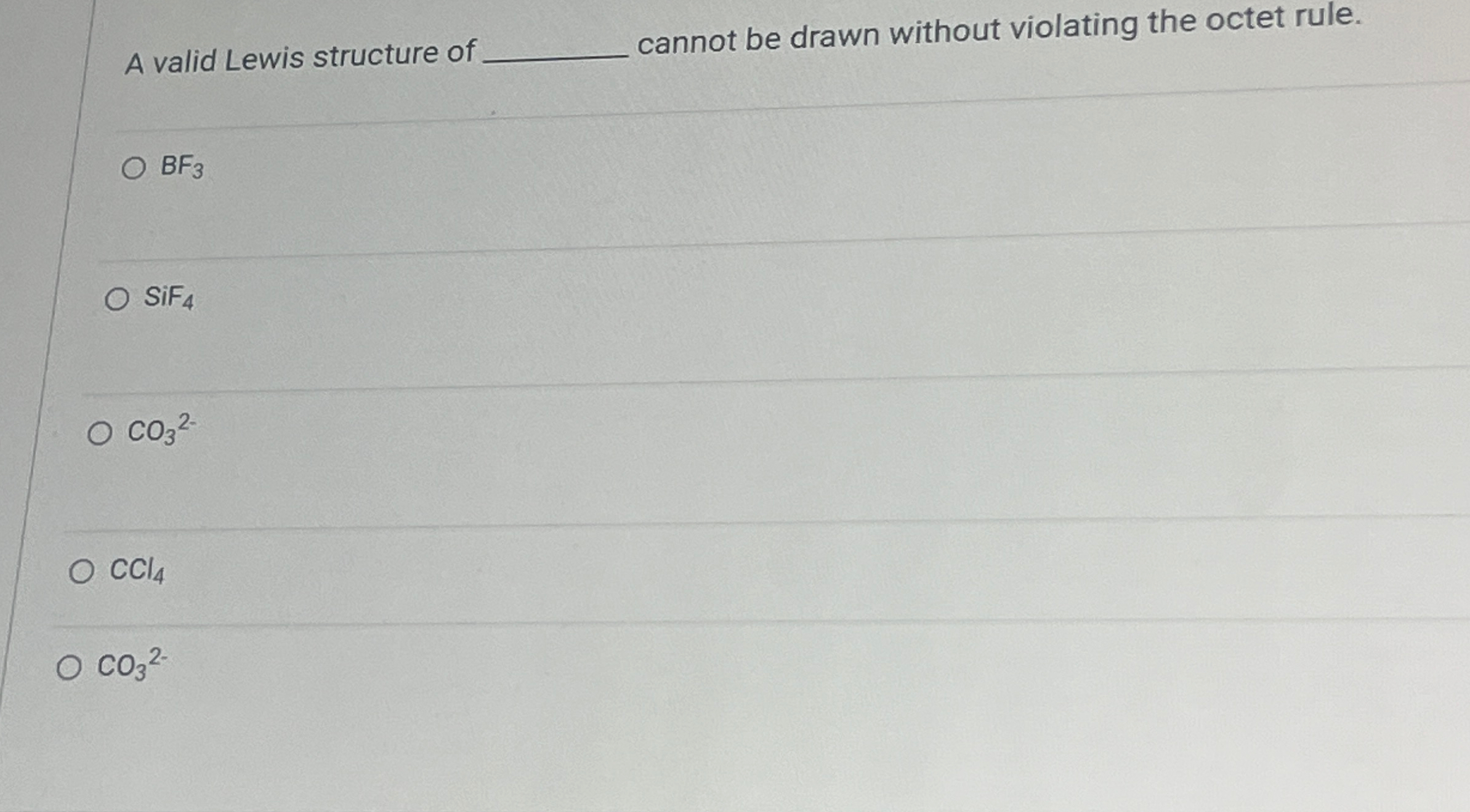 Solved A valid Lewis structure ofcannot be drawn without | Chegg.com