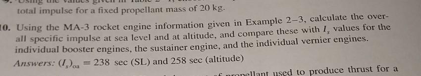 Rocket Propolsion Elements by Sutton, 9th ed. I | Chegg.com
