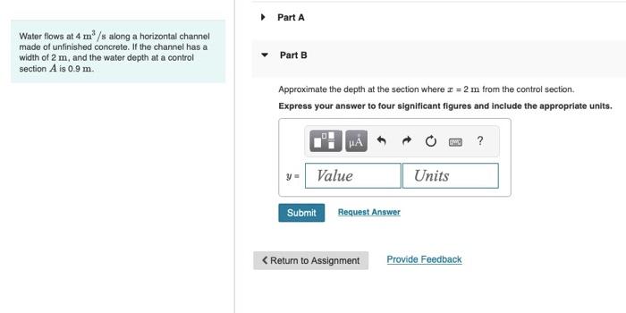 Solved Waler flows at 4 m3/s along a horizontal channel Use | Chegg.com
