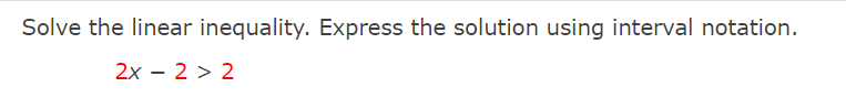 Solved Solve the linear inequality. Express the solution | Chegg.com
