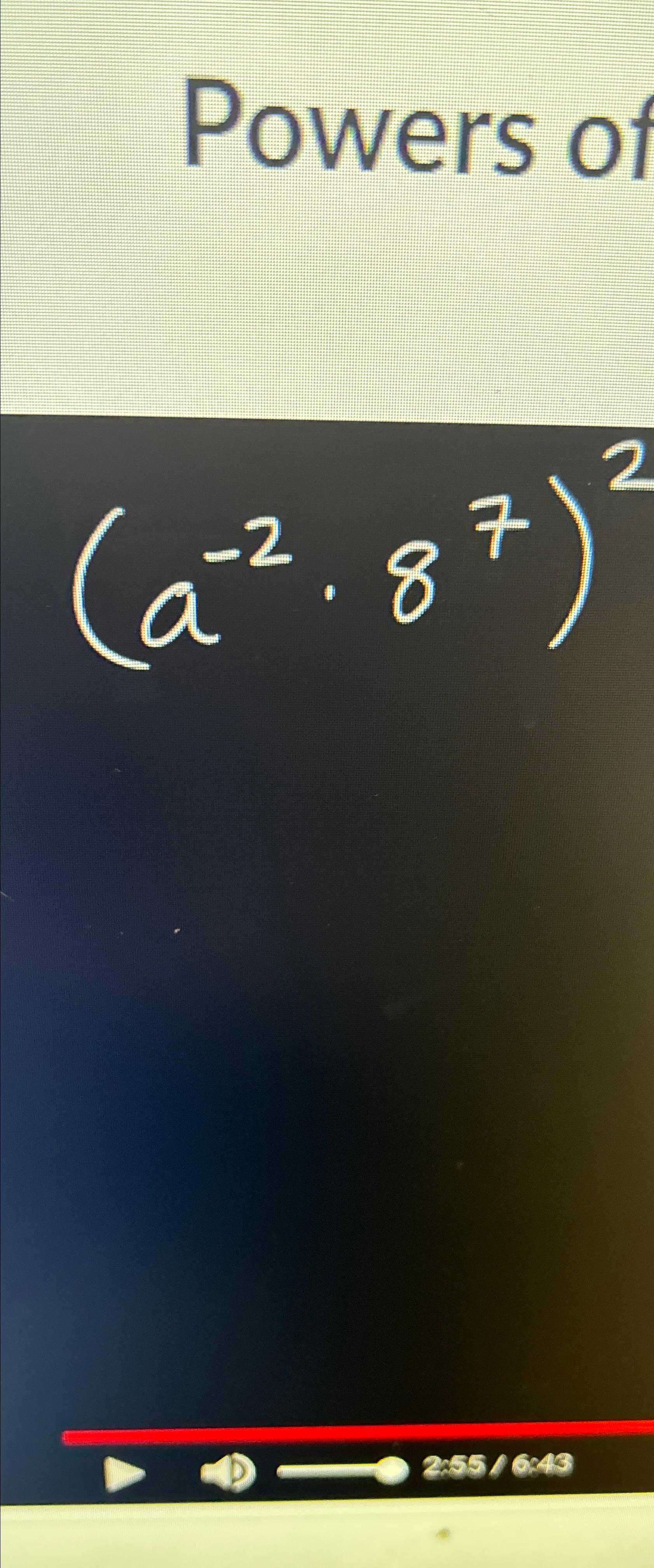 Solved Powers(a-2*87)2 | Chegg.com