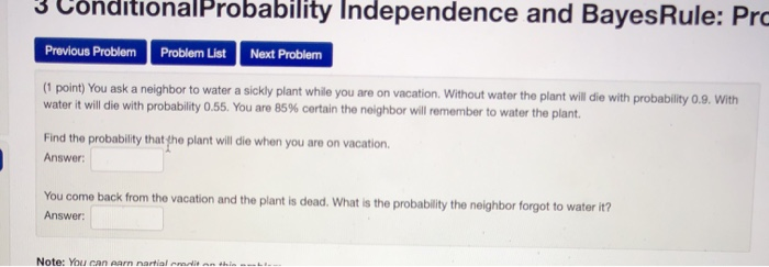 Solved 3 ConditionalProbability Independence and BayesRule: | Chegg.com