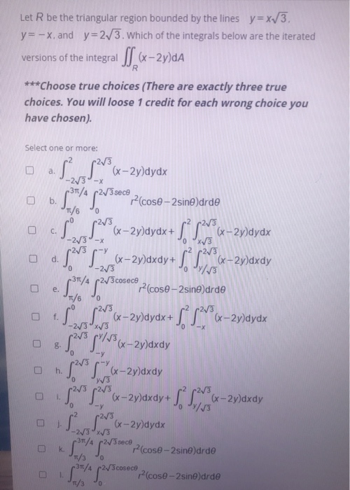 Solved Let R be the triangular region bounded by the lines | Chegg.com