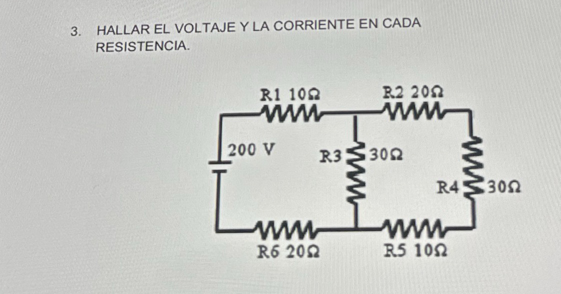 Solved HALLAR EL VOLTAJE Y LA CORRIENTE EN CADA | Chegg.com
