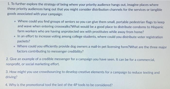 Solved 1. To further explore the strategy of being where | Chegg.com