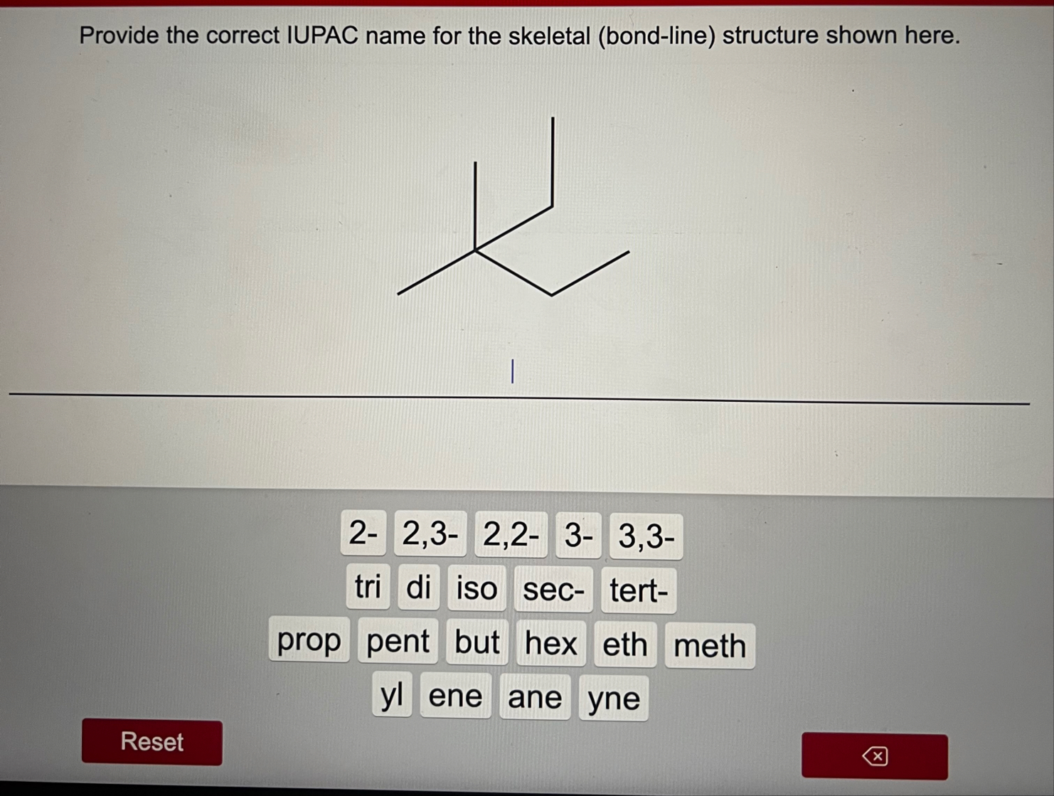 Solved Provide the correct IUPAC name for the skeletal | Chegg.com